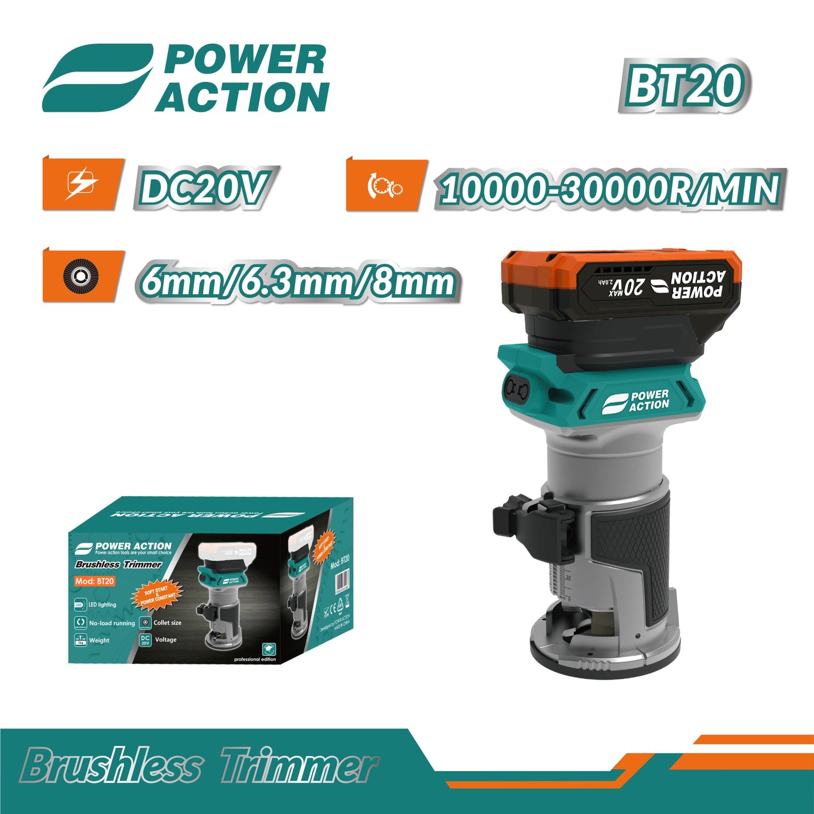 Cordless Electric Wood Router BT20 - Power Action Tools Malaysia